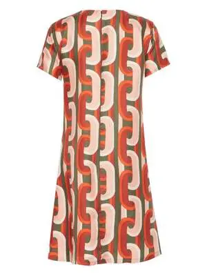 La DoubleJ Swing Chain-link Print Mini Dress - Pink