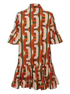 La DoubleJ Printed Choux Mini Dress - Brown