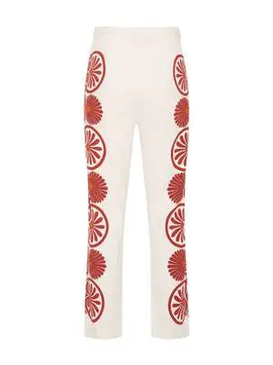La DoubleJ Medallion Print Cropped Trousers