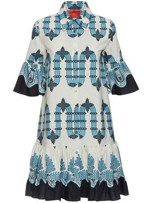 La DoubleJ Choux Sirocco Print Shirtdress - White