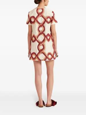 La DoubleJ Mini Swing Geometric-print Dress - Neutrals