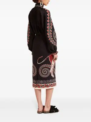 La DoubleJ Gattopardo-print Pencil Skirt