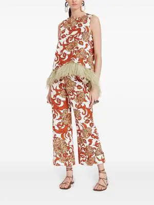 La DoubleJ La Scala Feather-trim Top