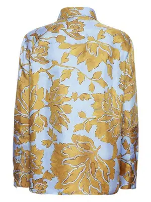 La DoubleJ Floral-print Silk Shirt - Yellow