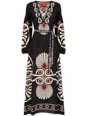 La DoubleJ Viviana Geometric-print Dress - Black