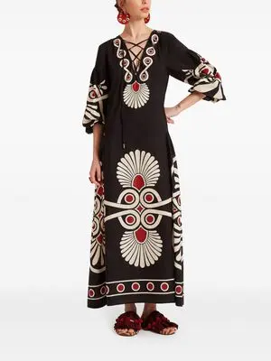 La DoubleJ Viviana Geometric-print Dress - Black
