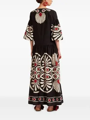 La DoubleJ Viviana Geometric-print Dress - Black