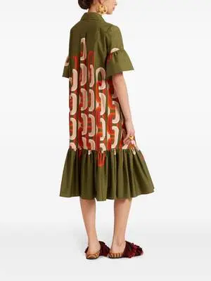 La DoubleJ Choux Chain-link Print Dress