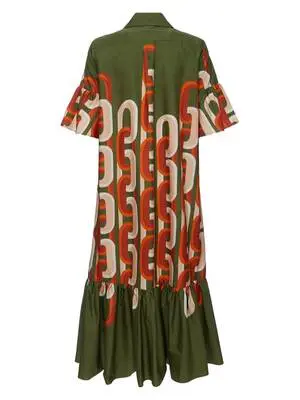 La DoubleJ Choux Chain-link Print Dress