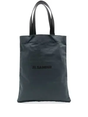 JIL SANDER Logo-print Canvas Tote Bag - Green