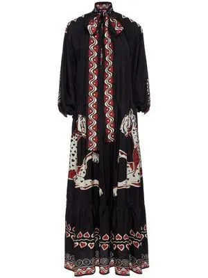 La DoubleJ Athena Animal-print Silk Dress - Black