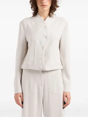Giorgio Armani Collarless Jacket - Neutrals