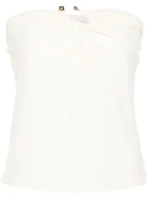 Patrizia Pepe Gathered Ring-detail Bandeau Top - White