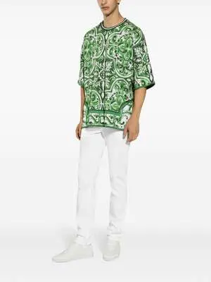 Dolce & Gabbana Majolica-print Cotton T-shirt - Green