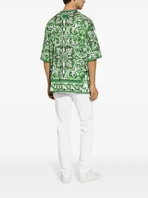 Dolce & Gabbana Majolica-print Cotton T-shirt - Green