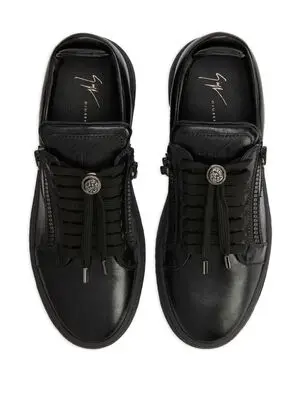 GIUSEPPE ZANOTTI Gz94 Double-zip Low-top Sneakers - Black