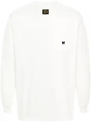 Needles Butterfly-embroidered T-shirt - Neutrals
