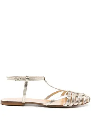 Anna F. Gold Tone Sandals For Women