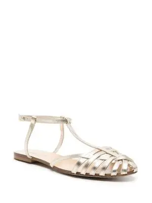ANNA F. 512 Leather Sandals - Gold