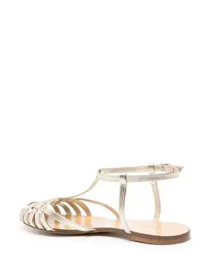 ANNA F. 512 Leather Sandals - Gold