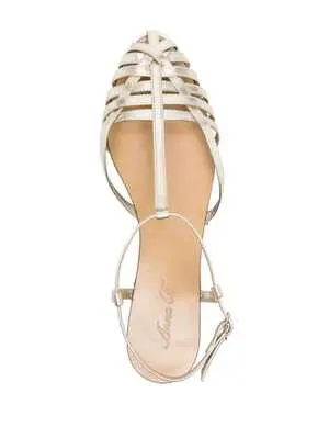ANNA F. 512 Leather Sandals - Gold