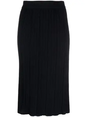 Thom Browne Plissé Virgin-wool Midi Skirt - Blue