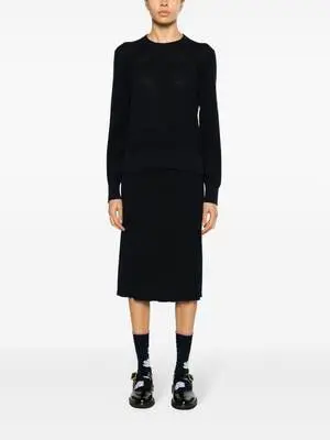 Thom Browne Plissé Virgin-wool Midi Skirt - Blue