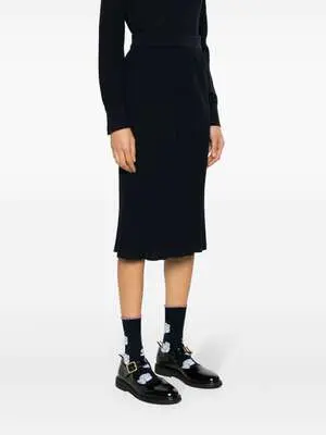 Thom Browne Plissé Virgin-wool Midi Skirt - Blue