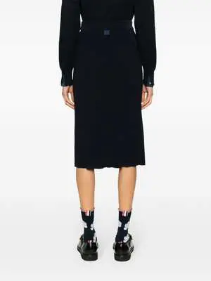 Thom Browne Plissé Virgin-wool Midi Skirt - Blue