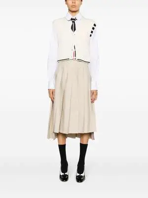 Thom Browne 4-bar Stripe Intarsia-knit Vest - White