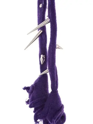 JORDANLUCA Spike-embellished Thin Knit Scarf