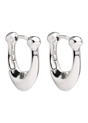 COACH® Signature C Hoop Earrings - Silver