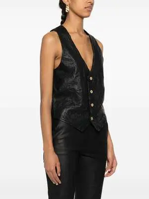Zadig&Voltaire Emile Crinkled Leather Waistcoat