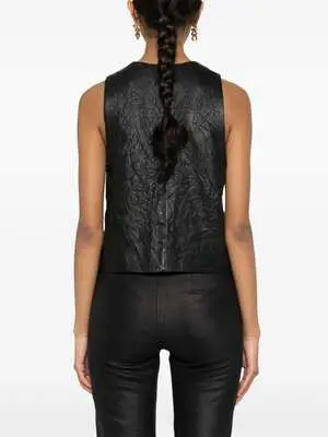 Zadig&Voltaire Emile Crinkled Leather Waistcoat