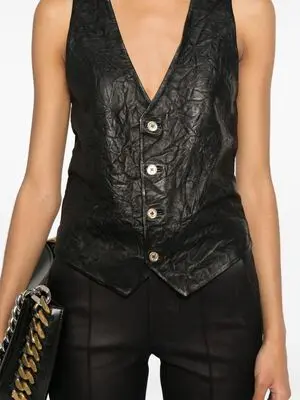 Zadig&Voltaire Emile Crinkled Leather Waistcoat