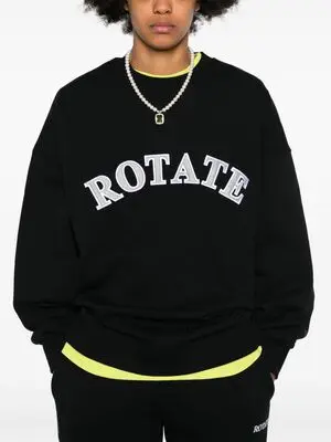 ROTATE BY BIRGER CHRISTENSEN Logo-patch Organic-cotton Sweatshirt - Black