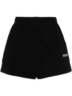 ROTATE BY BIRGER CHRISTENSEN Logo-embroidered Track Shorts - Black