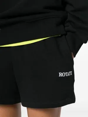 ROTATE BY BIRGER CHRISTENSEN Logo-embroidered Track Shorts - Black