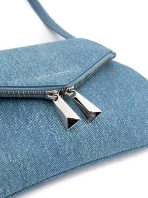 Amina Muaddi Gemini Shoulder Bag - Blue