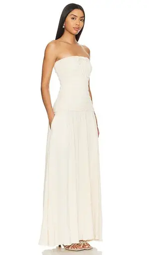 LOVERS AND FRIENDS Gale Maxi Dress - Neutral Gingham
