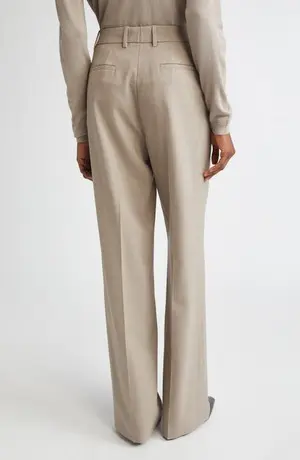 Lafayette 148 New York Gates Stretch Wool Straight Leg Trousers - Hickory