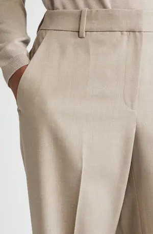Lafayette 148 New York Gates Stretch Wool Straight Leg Trousers - Hickory
