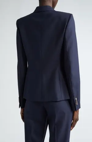 Lafayette 148 New York Fitted Stretch Wool Blazer - Ink