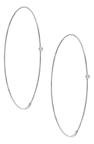 Lana Jewelry Large Magic Hoop Diamond Earrings - 14kwg