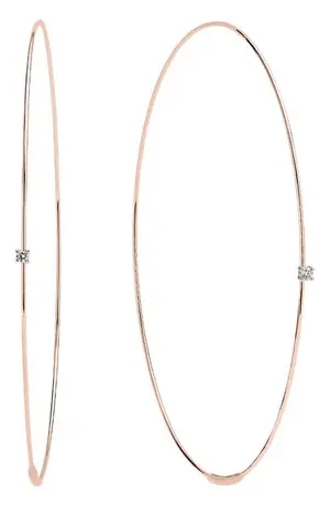 Lana Jewelry Large Magic Hoop Diamond Earrings - Rose