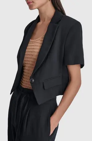 Dkny Short Sleeve Cropped Blazer