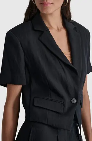 Dkny Short Sleeve Cropped Blazer