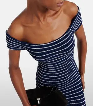 Hunza G Grace Striped Midi Dress