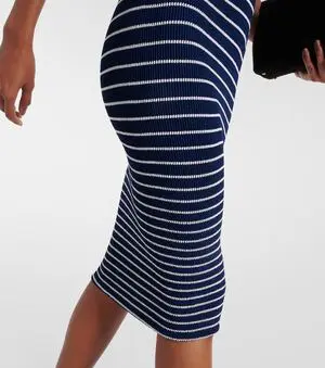 Hunza G Grace Striped Midi Dress
