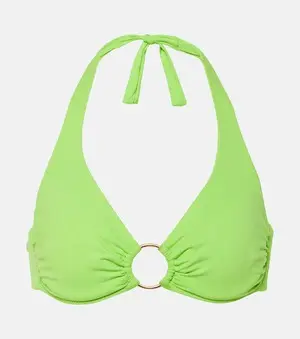 Melissa Odabash Brussels Halterneck Bikini Top - Green